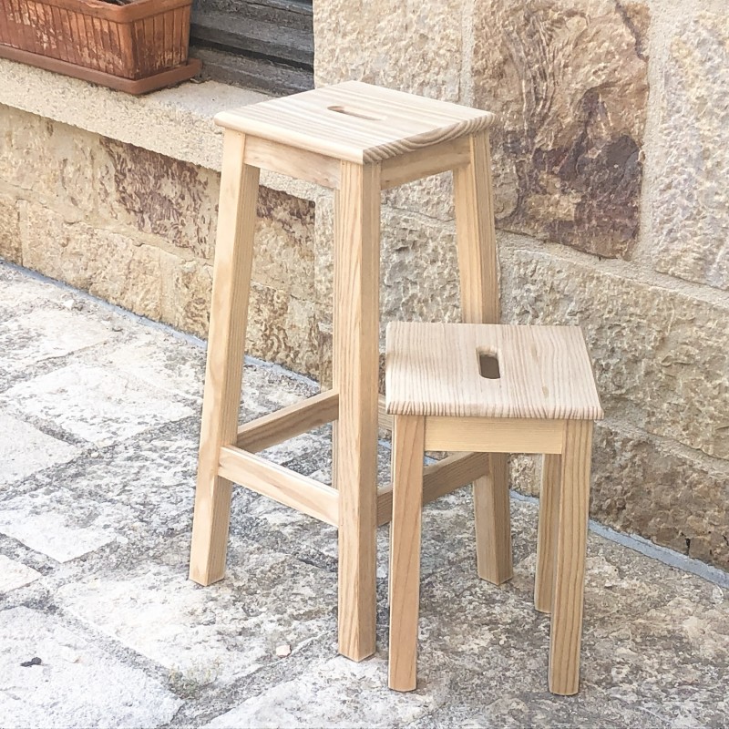 Tabouret en pin massif - haut