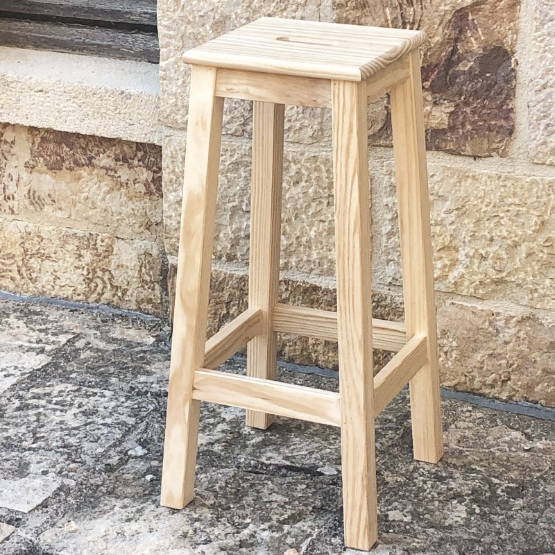 Tabouret en pin massif - haut